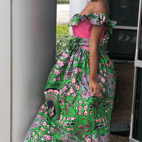 veroex | Dresses | African Ankara Print Off The Shoulder Maxi Dress ...